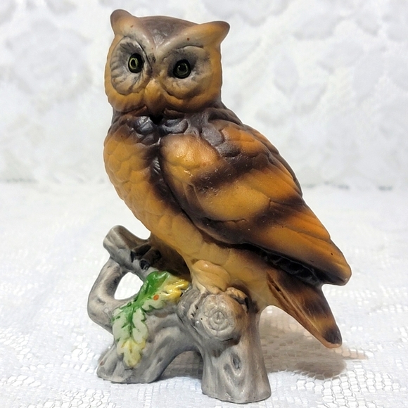 Unique Vintage Accents Vintage 97s Owl Figurine On A Branch Ceramic